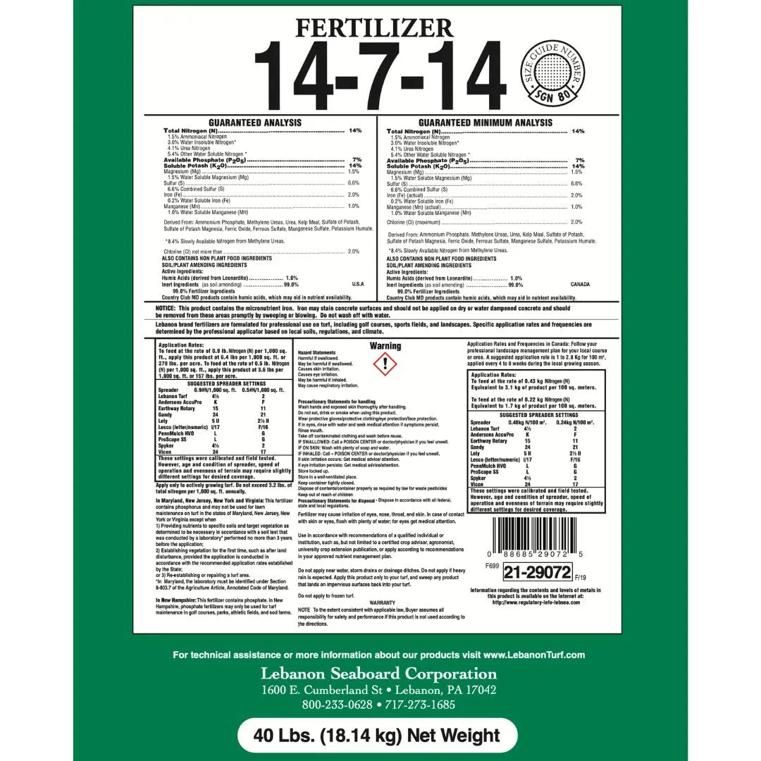 Buy Lebanon Complete 14-7-14 Fertilizer | Golf Course Lawn