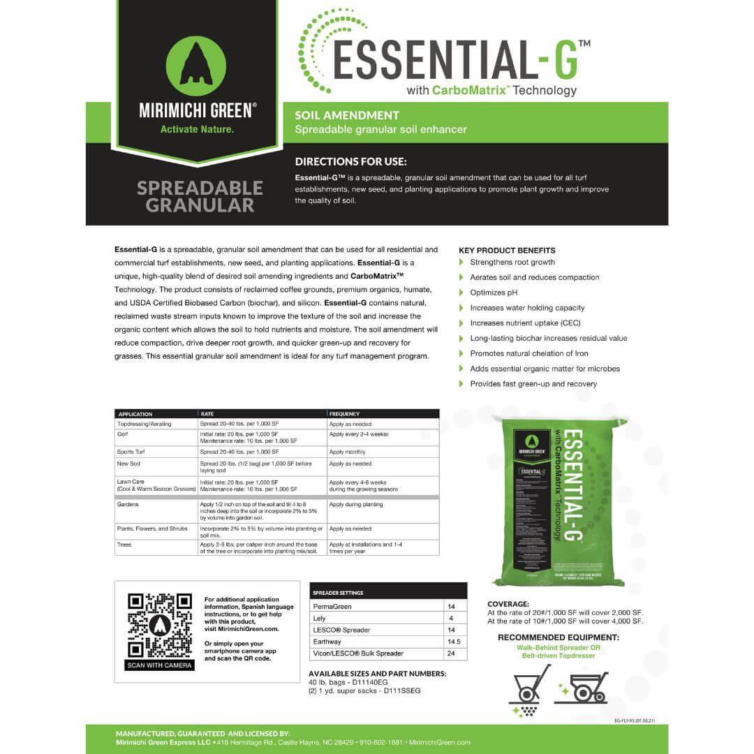 Essential-G™ Granular Soil Compost & Biochar | Golf Course Lawn Store