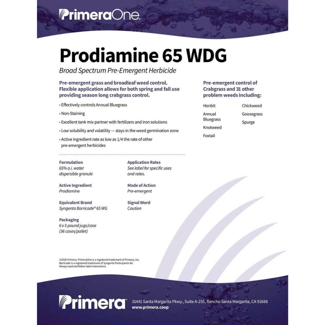 PrimeraOne Prodiamine 65 WDG | Golf Course Lawn Store