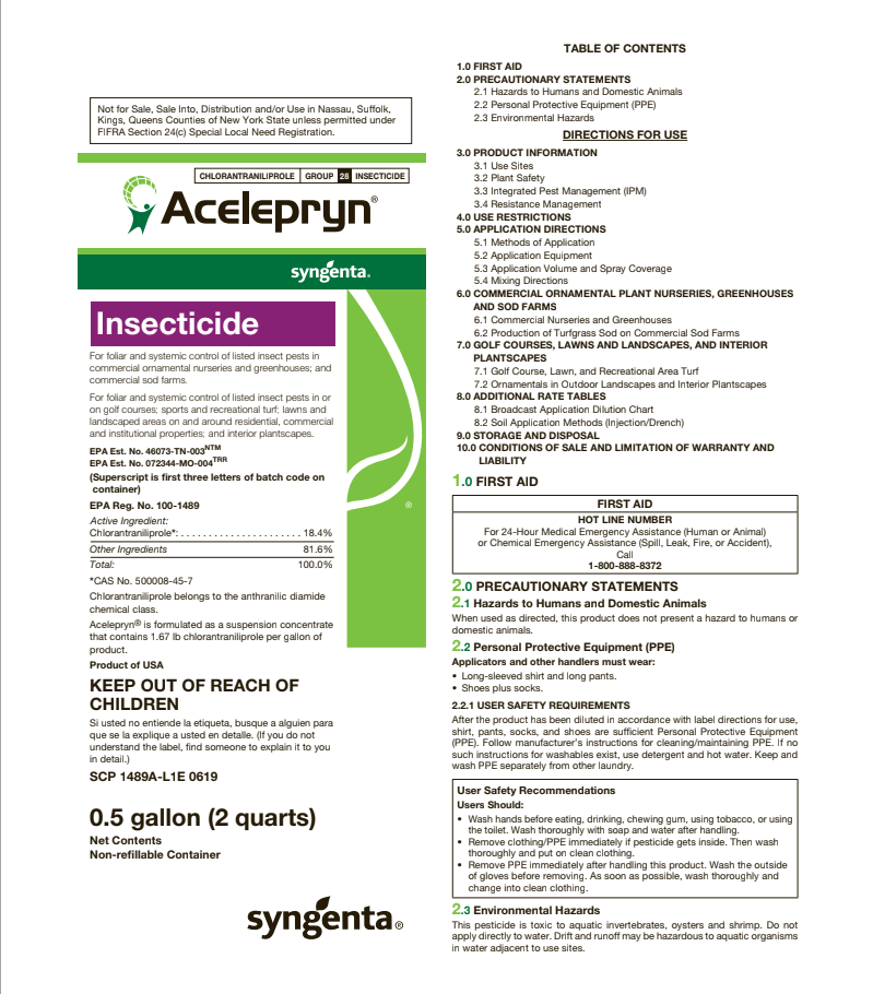 Acelepryn SC Liquid Insecticide | Golf Course Lawn Store